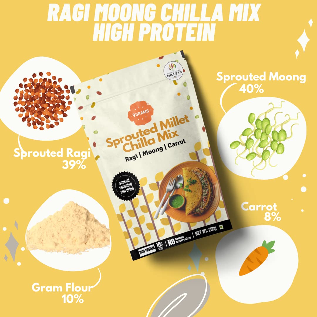 Sprouted Millet Chilla Combo 2 – 9GRAMS